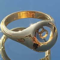 Magic 8 Ball Ring, 14k Solid Gold Billiards 8 Ball Ring Signet, Solid ...