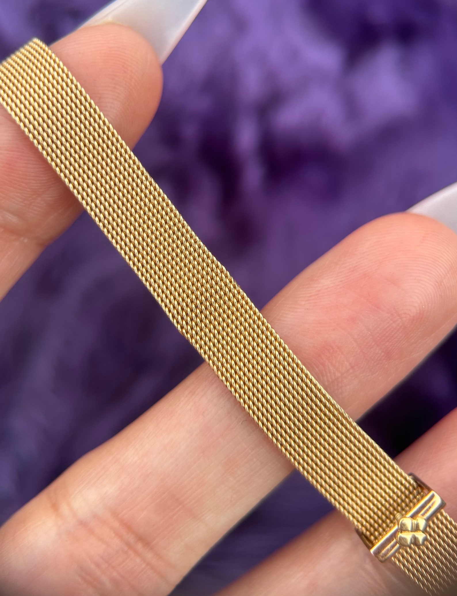 VINTAGE 18k Solid Gold Belt Women's Bracelet, Gold Belt Bracelet ...