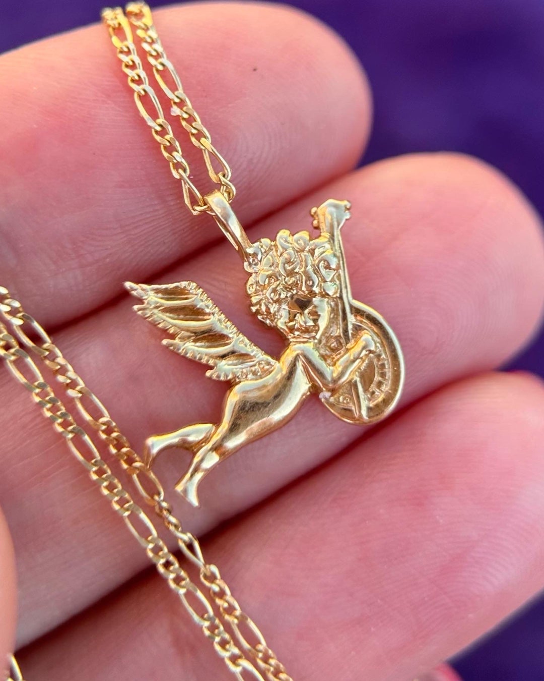 VINTAGE 14k Solid Gold Cherub Angel Charm, Cherub Pendant Charm ...