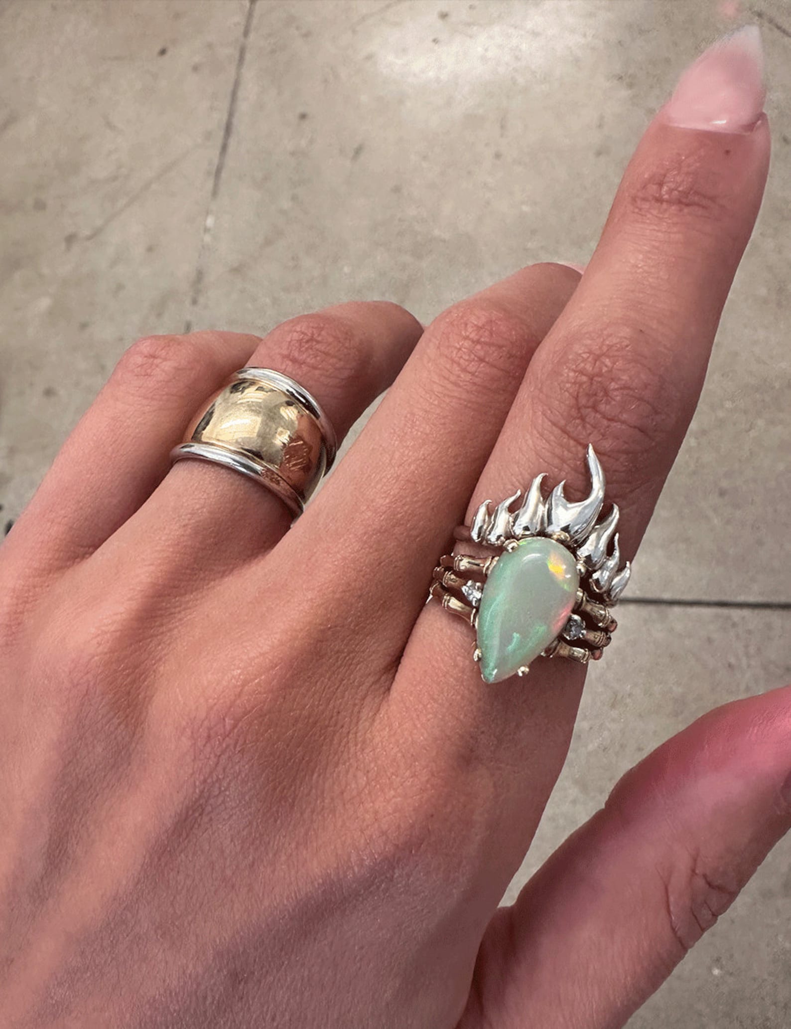 Flame Ring, Silver Fire Stacking Ring, Silver Flame Ring, Unique Statement Ring, Flame Tattoo ...