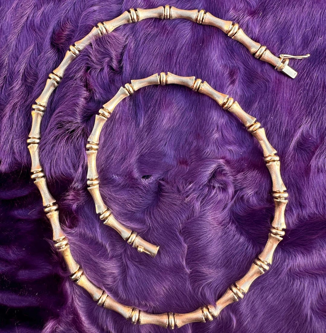 VINTAGE 14k Gold Bamboo Chain, Vintage Bamboo Chain, Vintage Chain, 14k ...