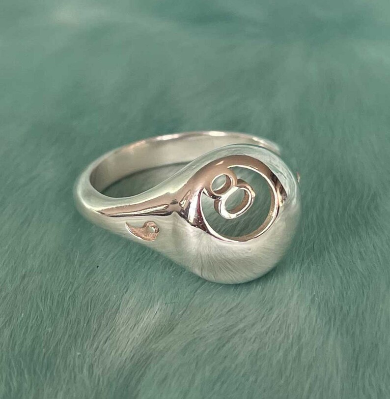 SIZE 6 Magic 8 Ball Ring Silver Billiards 8 Ball Ring Signet - Etsy