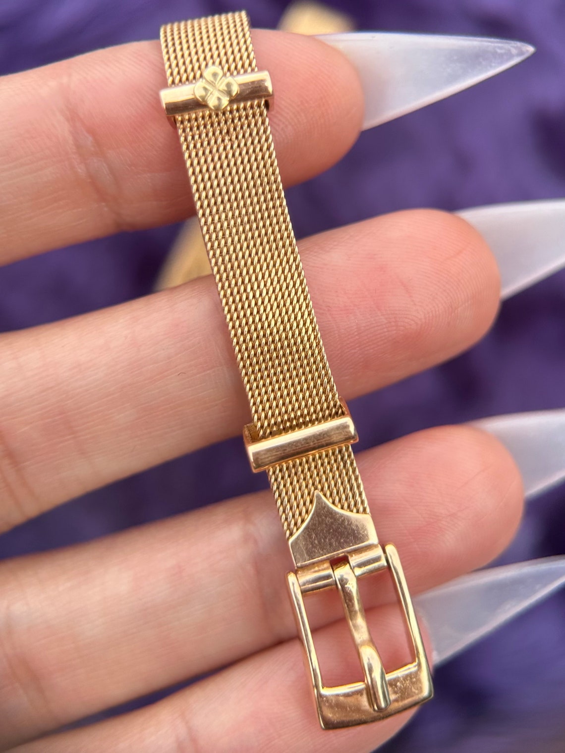 VINTAGE 18k Solid Gold Belt Women's Bracelet, Gold Belt Bracelet ...