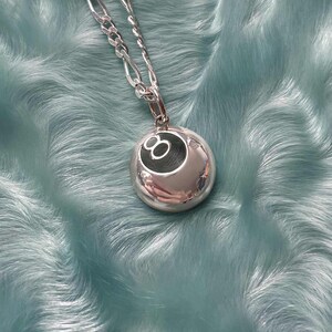 Magic 8 Ball Pendant Charm, Solid Sterling Silver Billiards 8 Ball ...