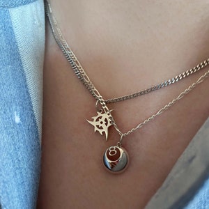 Magic 8 Ball Pendant Charm, Solid Sterling Silver Billiards 8 Ball ...