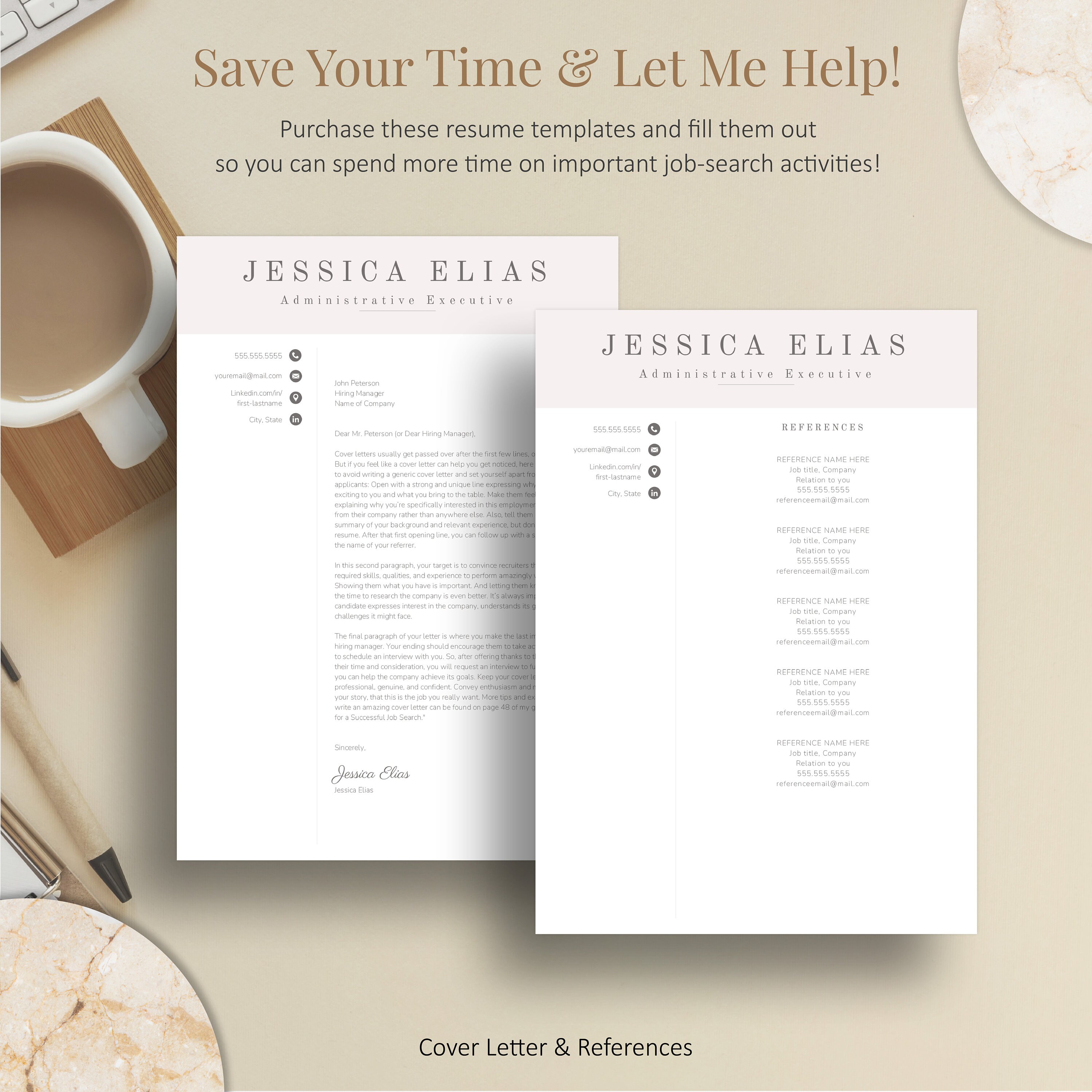 Secretary Resume Template for Word and Google Docs 1 2 & 3 - Etsy