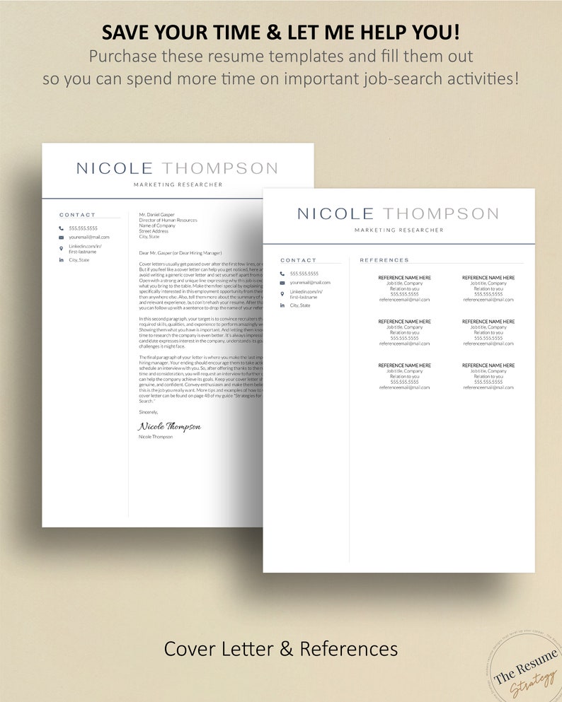 Marketing Resume Template Modern & Minimalist Resume Design - Etsy