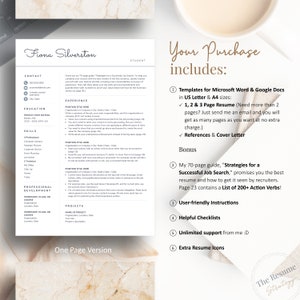 Student Resume Template Google Docs for Internship, No Experience ...