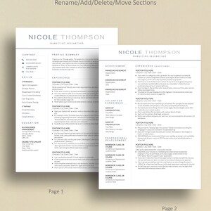 Marketing Resume Template Modern & Minimalist Resume Design - Etsy