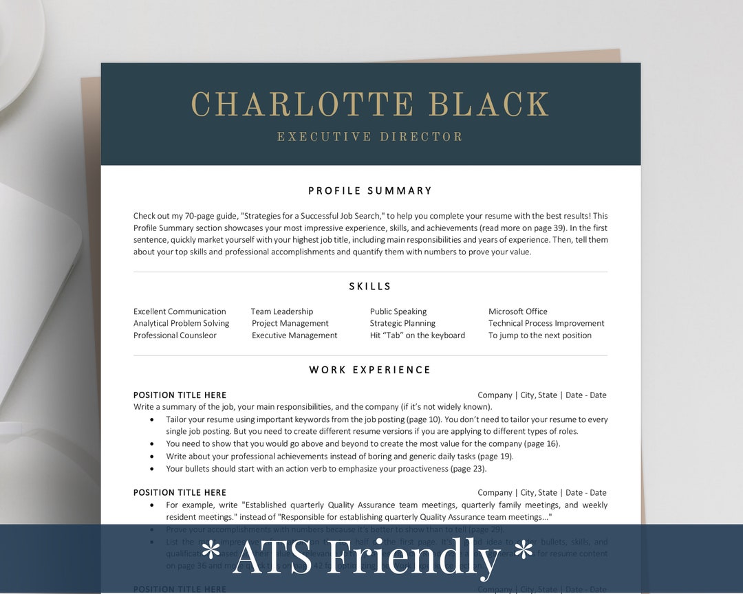 Executive Resume Template: Ats-friendly Modern CEO Design for Word ...