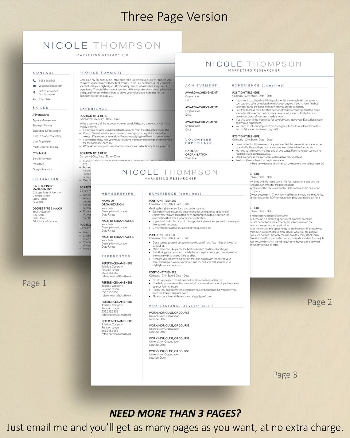 Marketing Resume Template Modern & Minimalist Resume Design - Etsy