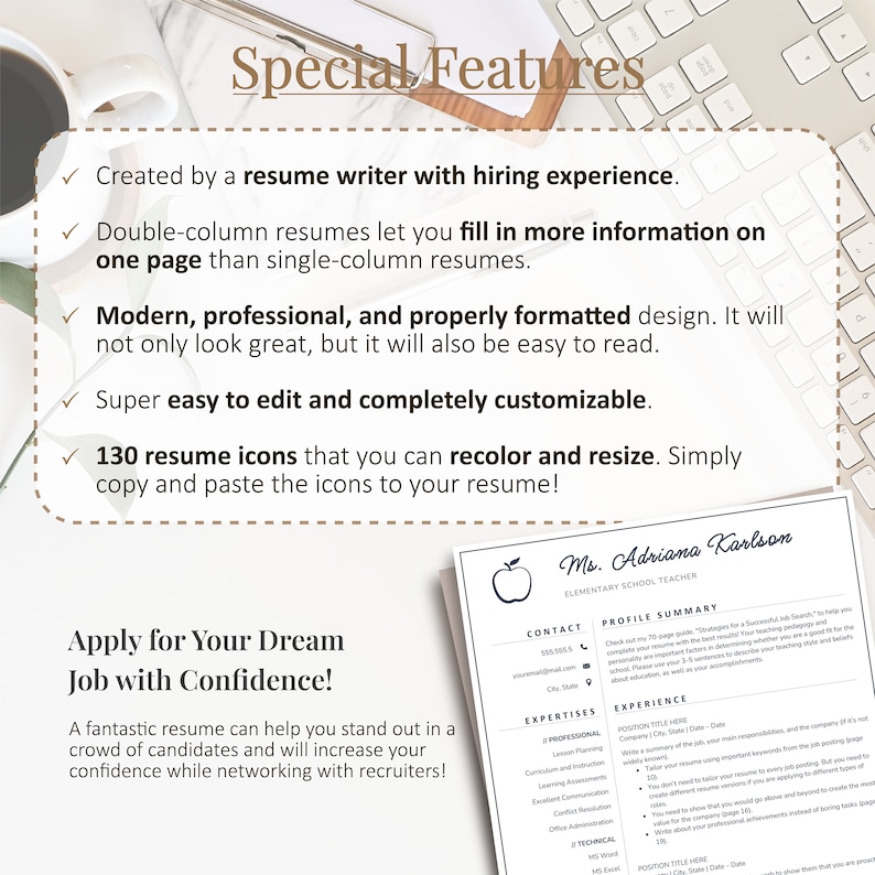 Google Docs Resume Template for Elementary Teacher, Preschool Resume ...
