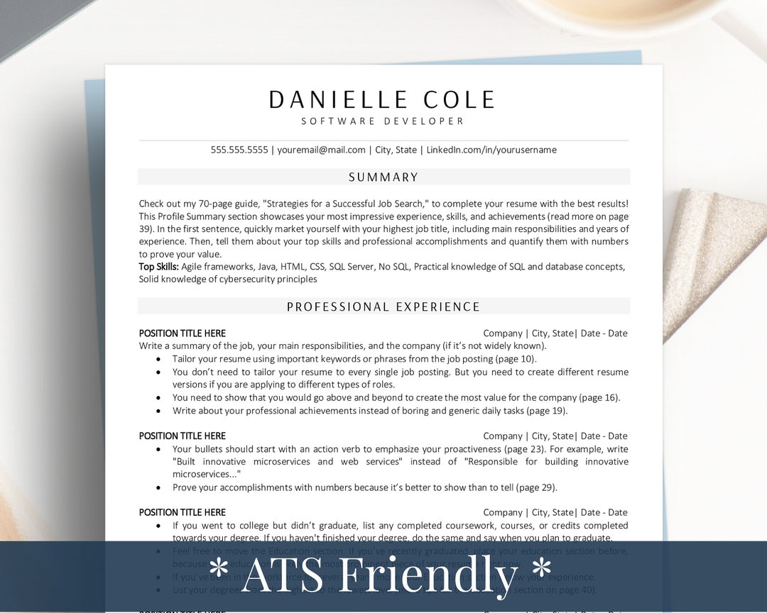 Software Engineer Resume, Software Developer Resume, ATS Friendly ...