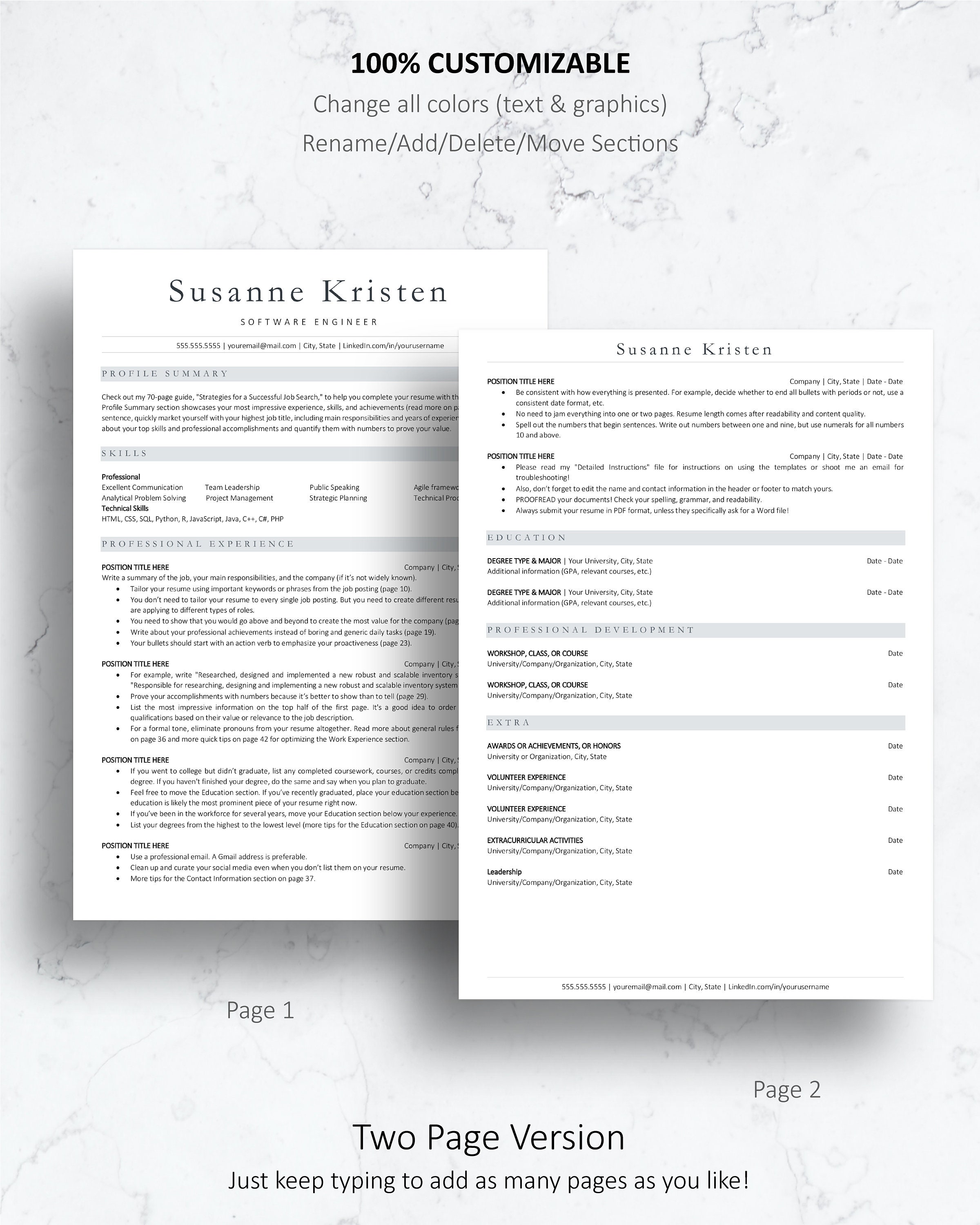 Software Engineer Resume Software Developer Resume ATS - Etsy