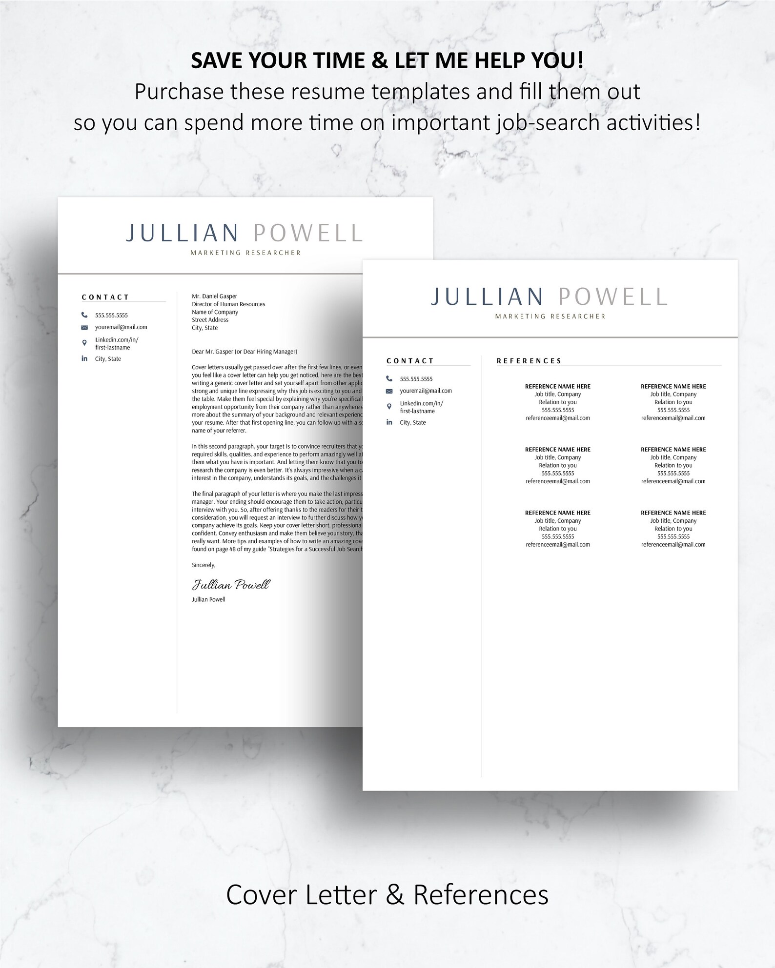 Marketing Resume Template Modern & Minimalist Resume Design | Etsy