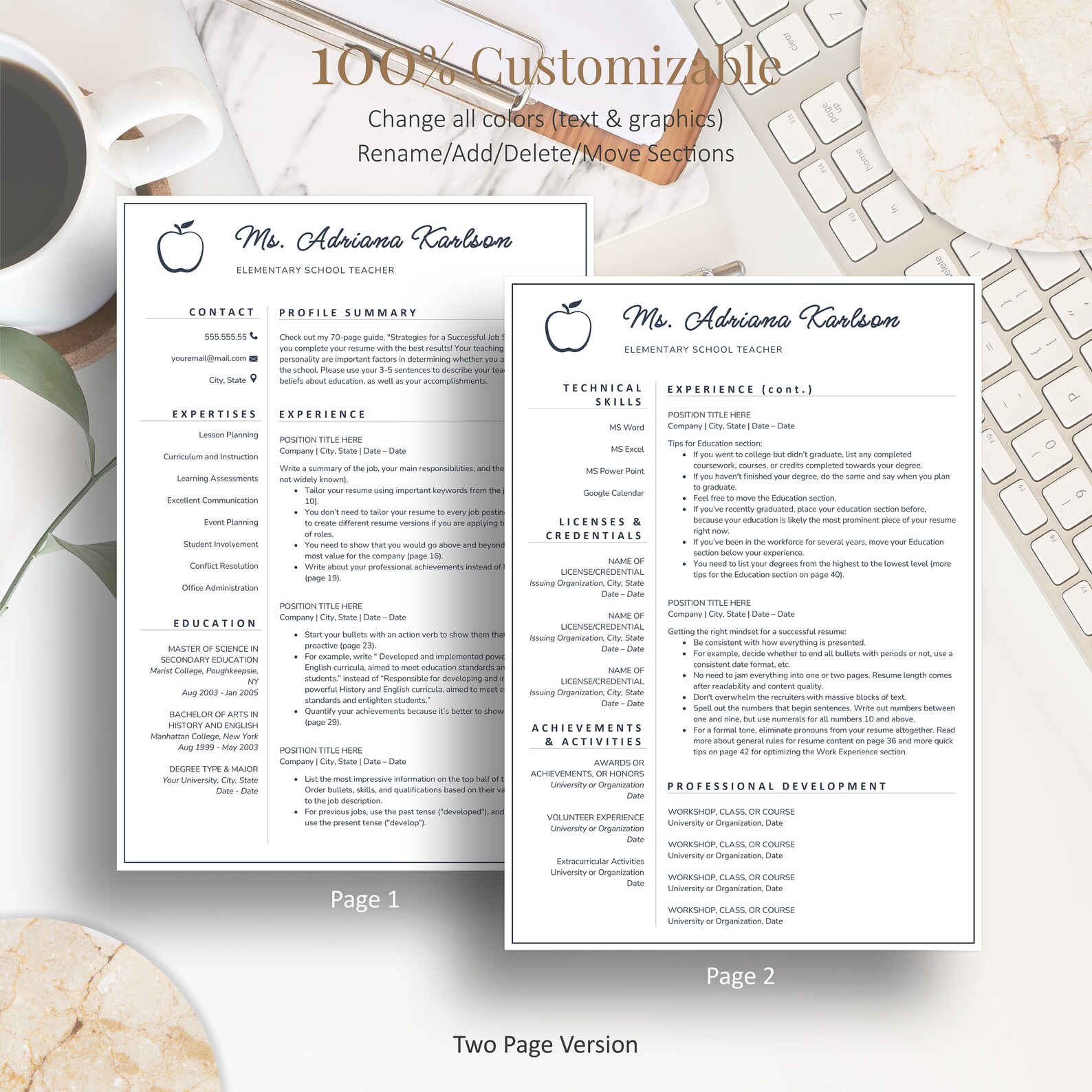 Google Docs Resume Template for Elementary Teacher, Preschool Resume ...