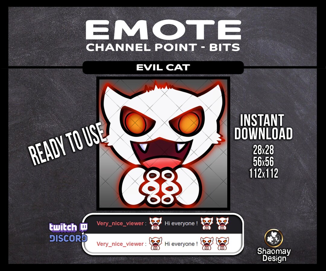 Evil Devil Cat Emote/pt Twitch Discord Channel - Etsy