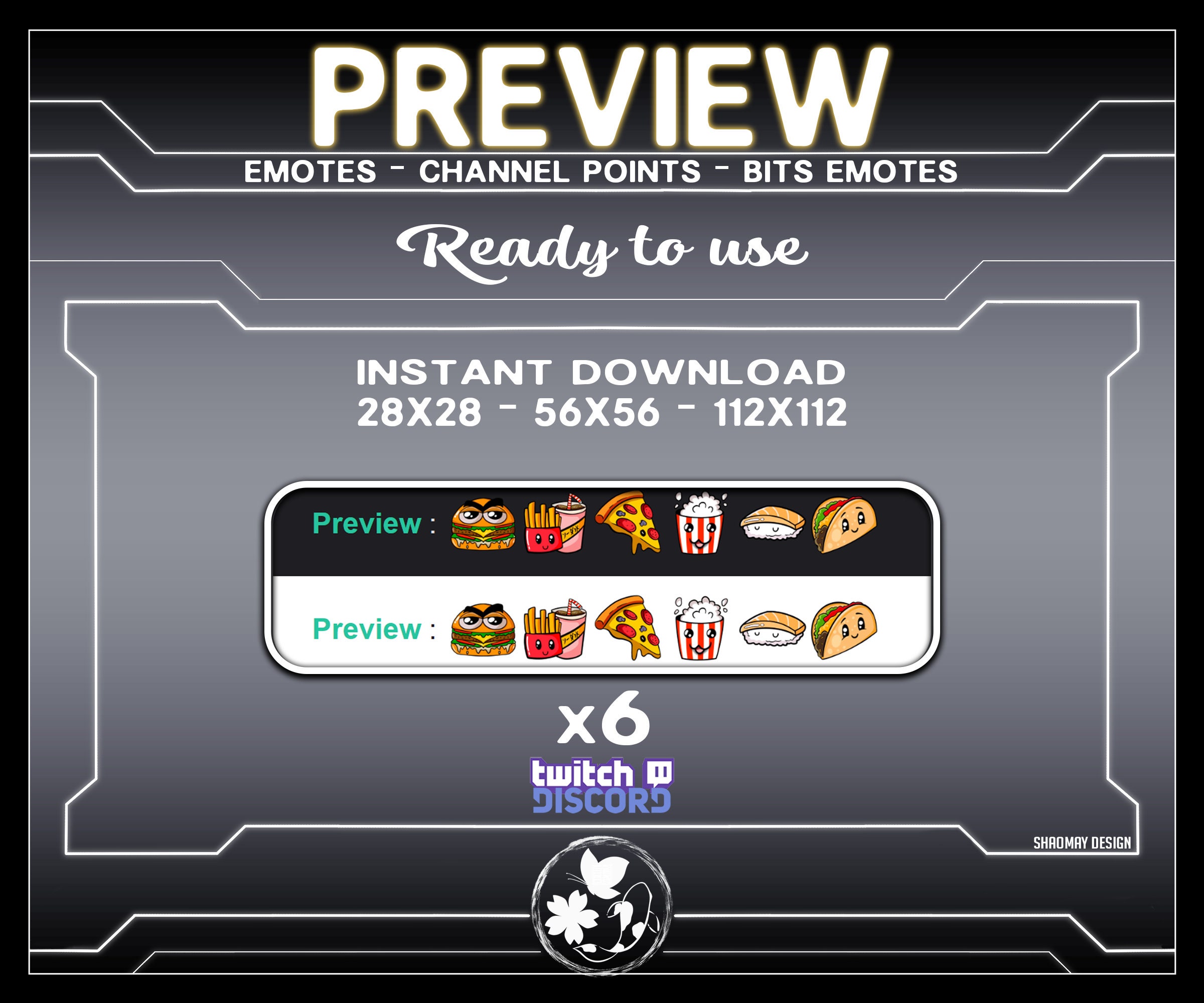 Pack Cute Fast Food Emotes or Twitch Discord Channel Points - Etsy
