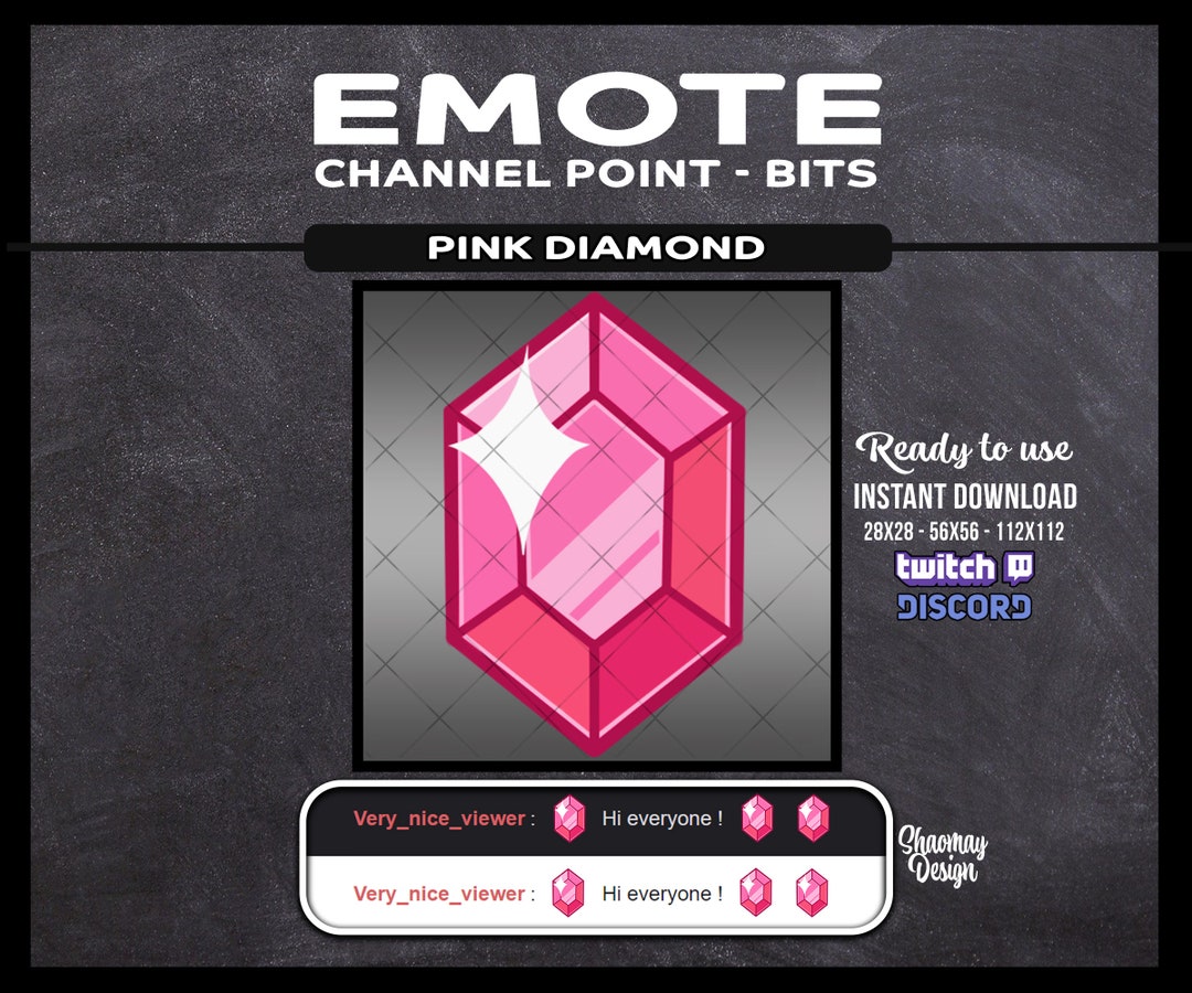 Pink Diamond Gem Emote or Twitch Discord Channel Point - Etsy