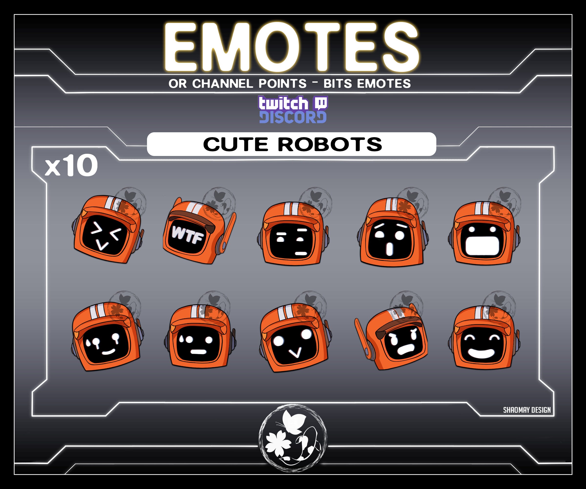 Empaqueta robots Emotes o puntos de canal Twitch Discord - Etsy España