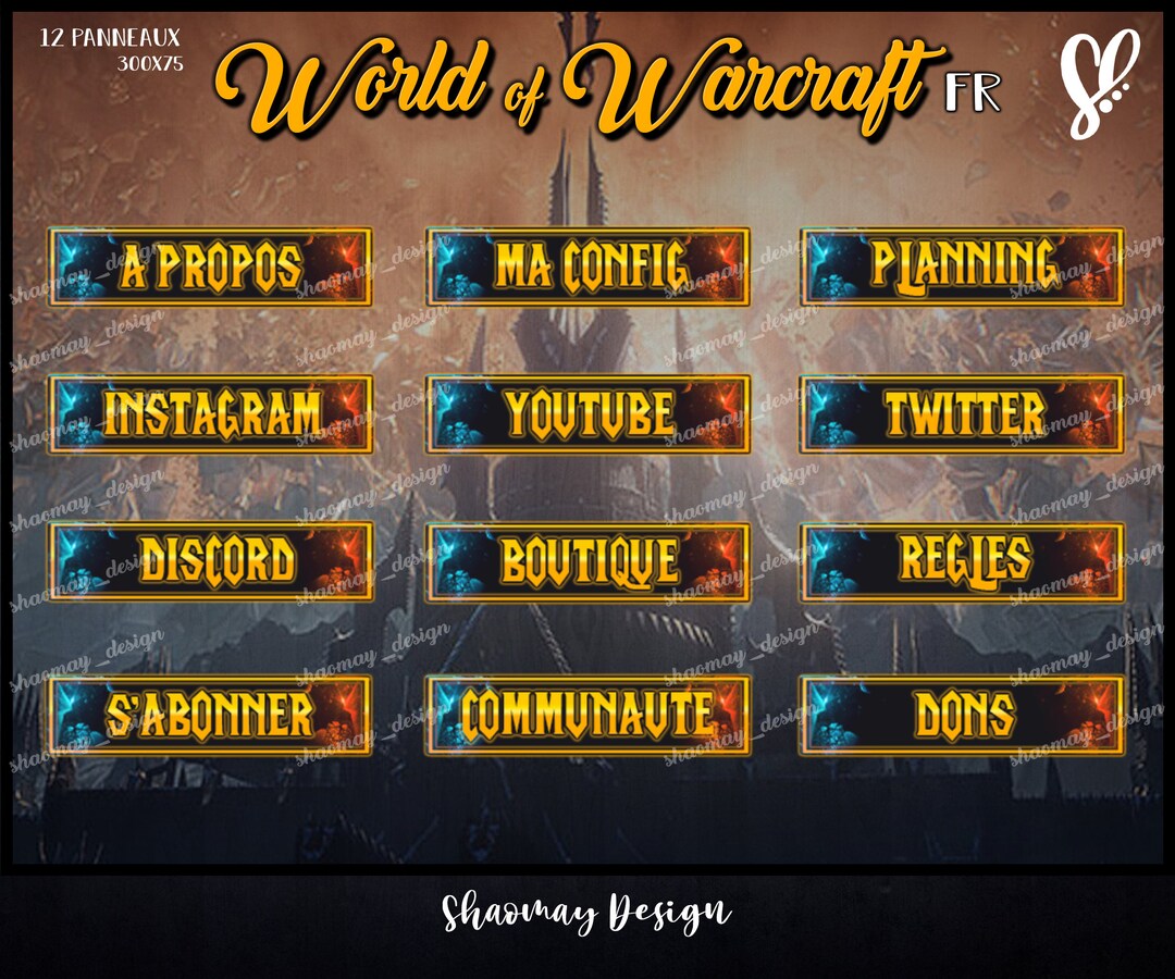 World of Warcraft Panels English Twitch - Etsy