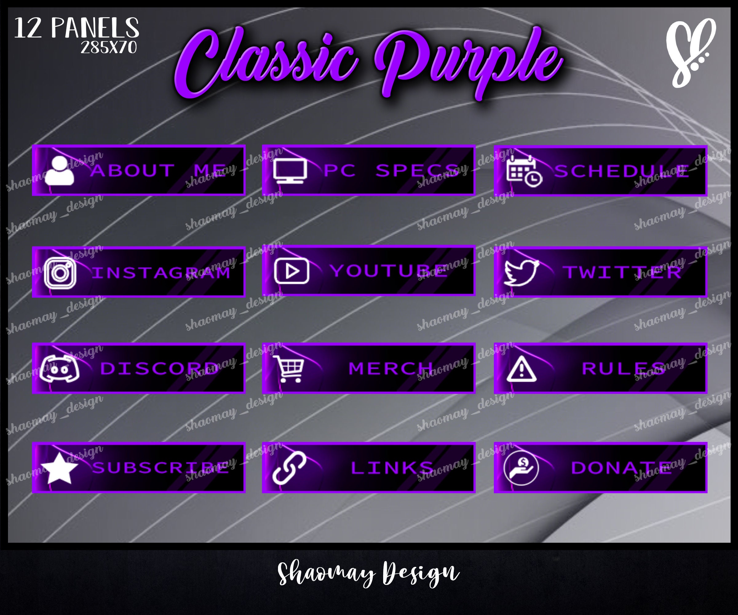 Twitch Classic Purple Panels - Etsy