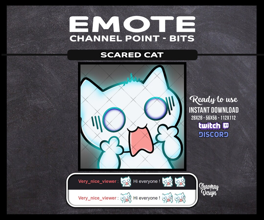 Scared Cat Ghost Fear Emote or Stitch in Twitch Discord Halloween ...