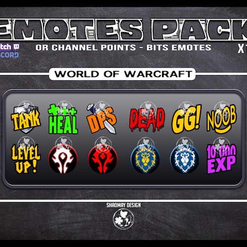 PACK World of Warcraft Emotes Ou Points De Chaîne Twitch - Etsy