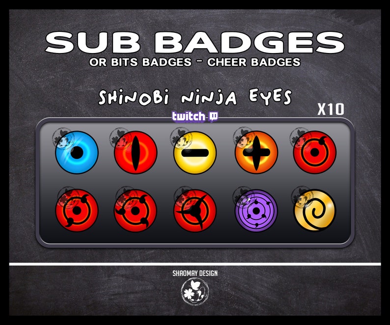 Shinobi Ninja Eyes Sub Badges for Twitch - Etsy