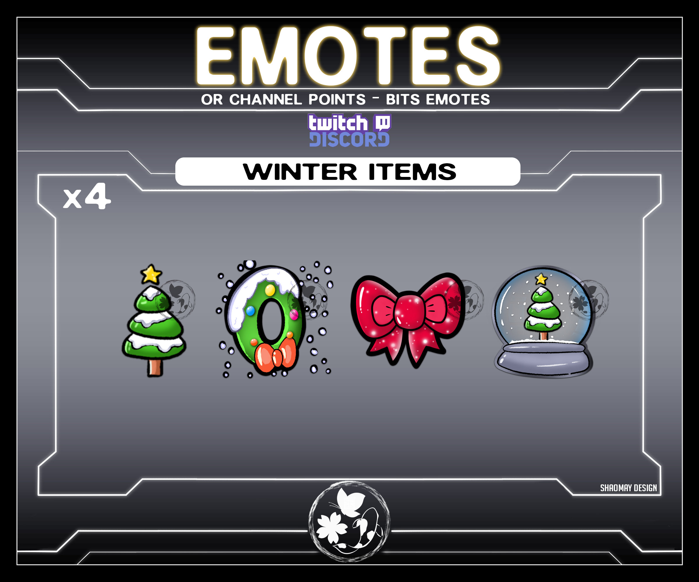 PACK Christmas Pack de Noël Emotes ou points de chaîne Twitch Discord ...