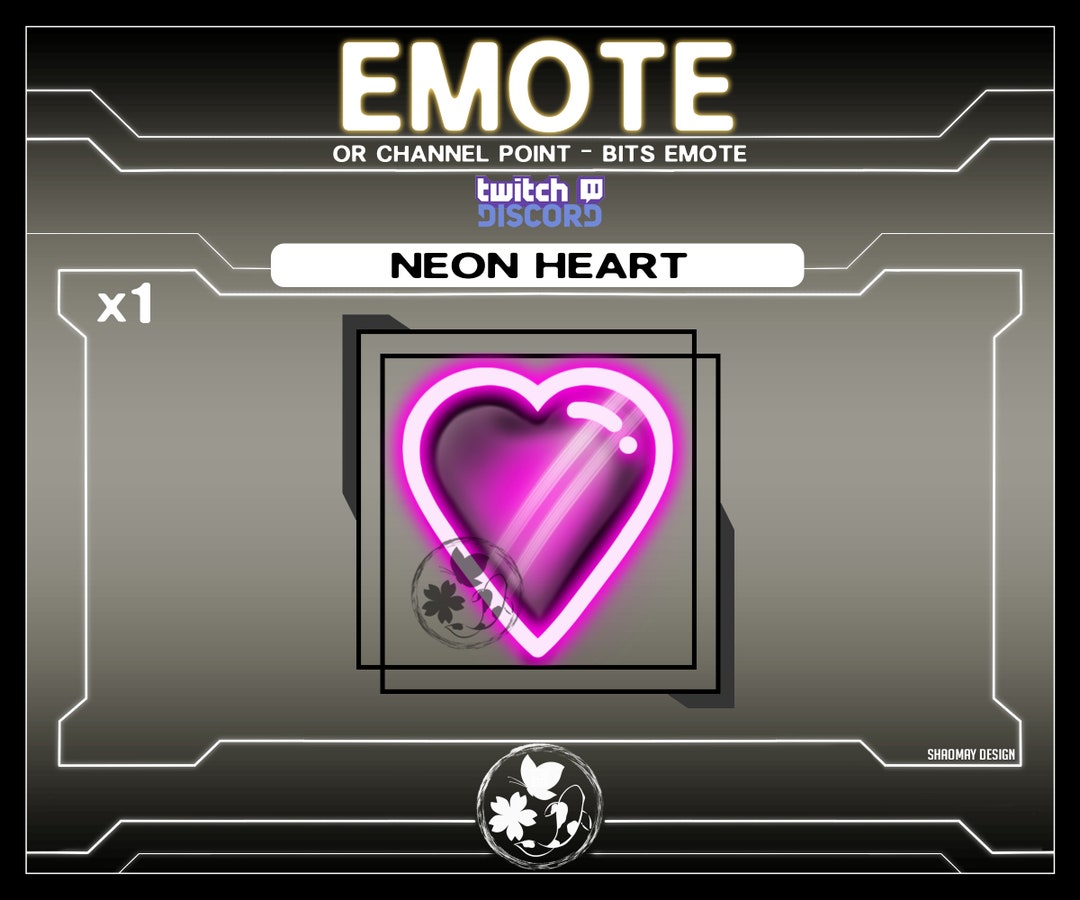 Bright Neon Heart Rose Emote or Twith Discord Channel Point - Etsy