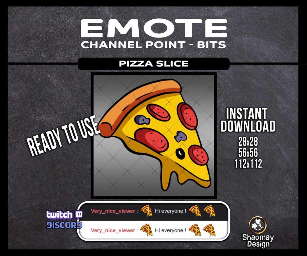 Pizza Slice Food Emote/pt Twitch Discord Channel - Etsy UK