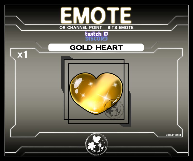 Bright Golden Heart or Emote or Twith Discord Chain Point - Etsy