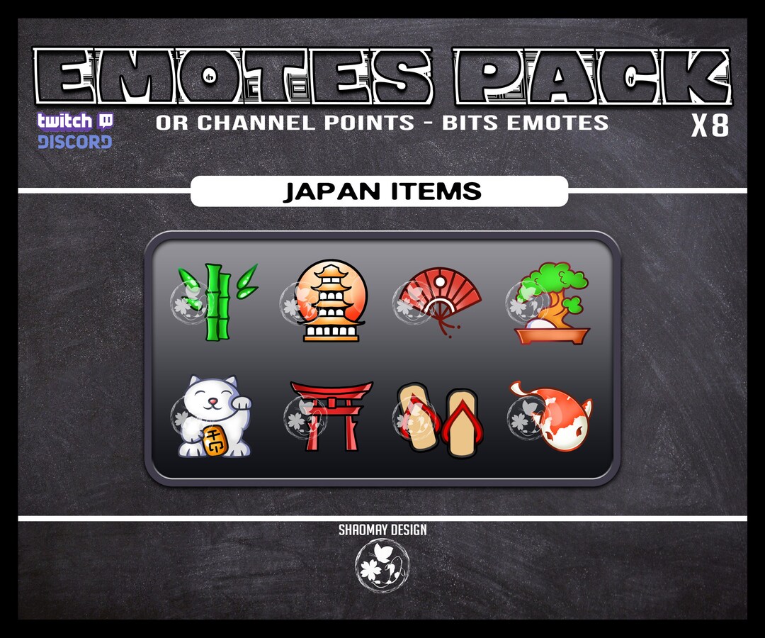 PACK Japan Items Emotes or Twitch Discord Channel Points - Etsy UK