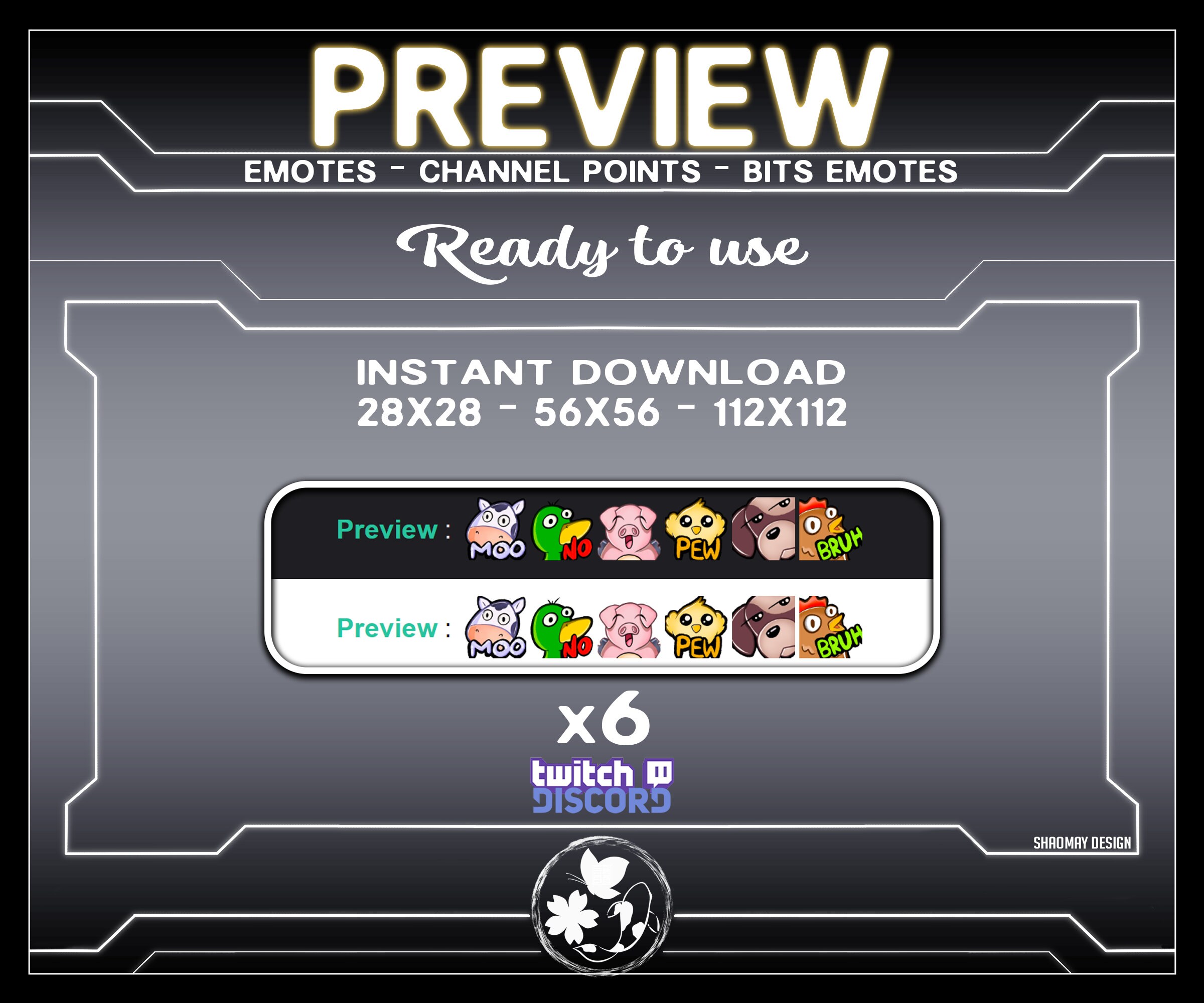 Emotes Farm Animals PACK or Discord Twitch Channel Points - Etsy