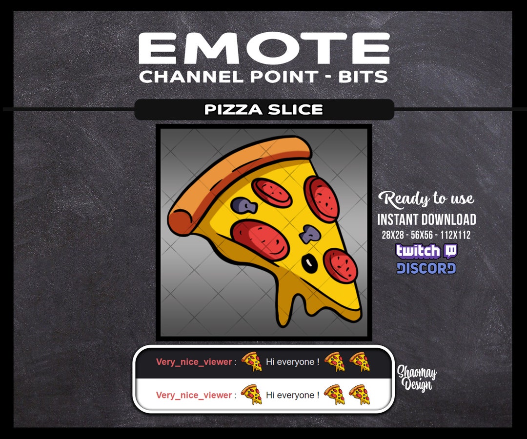 Pizza Slice Food Emote Twitch Discord Channel Point - Etsy Canada