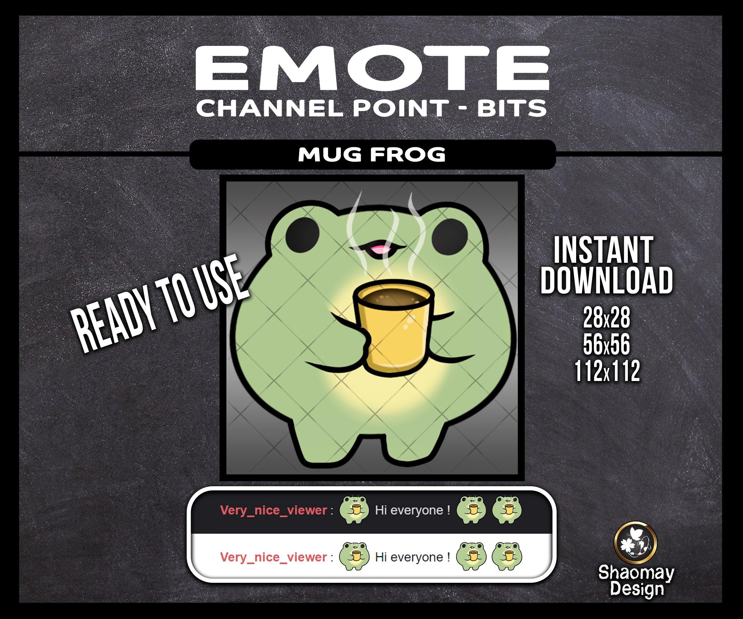 Frog Coffee Mug Emote/pt Twitch Discord Channel - Etsy