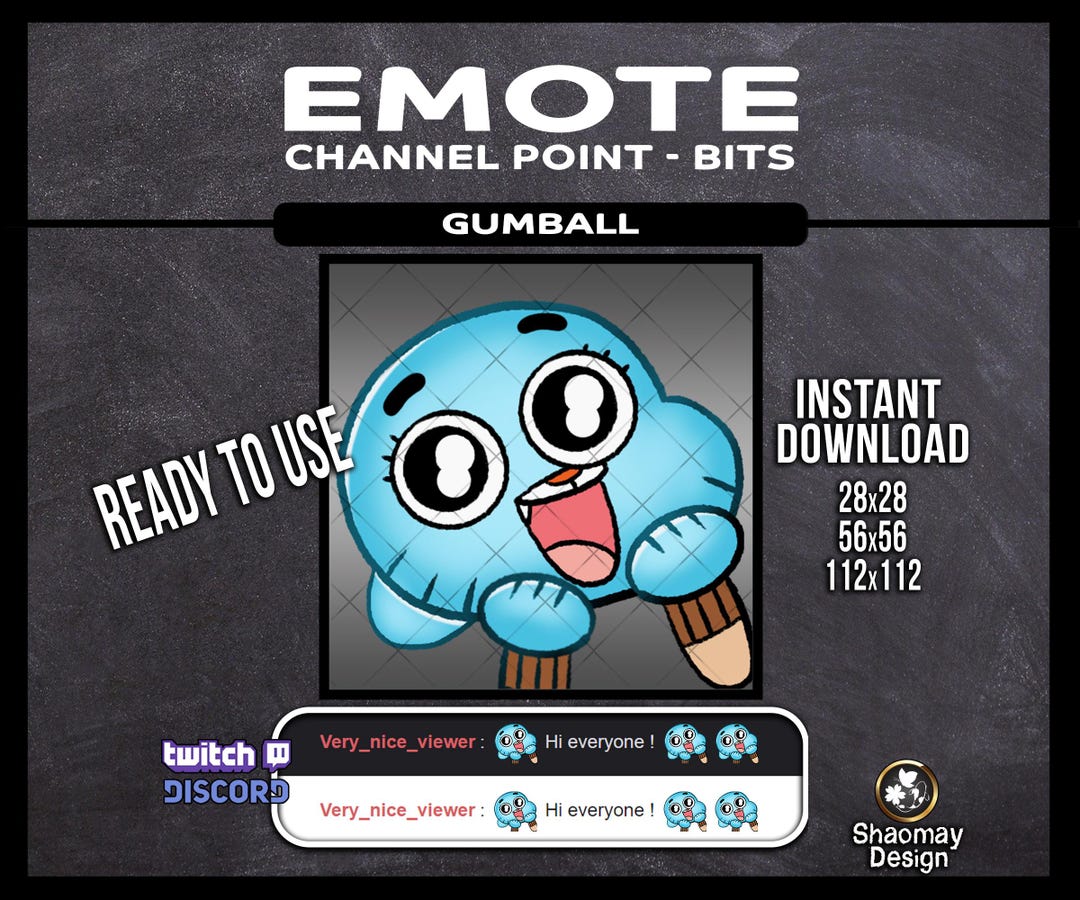 Gumball Watterson Blue Chat Emote or Twitch Discord Channel Point - Etsy UK
