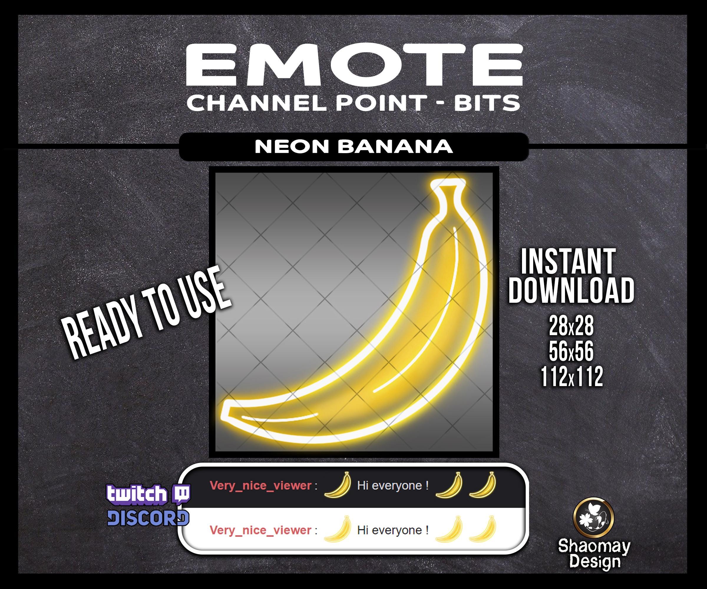 Banana Neon Fruit Emote/pt Twitch Discord Channel - Etsy