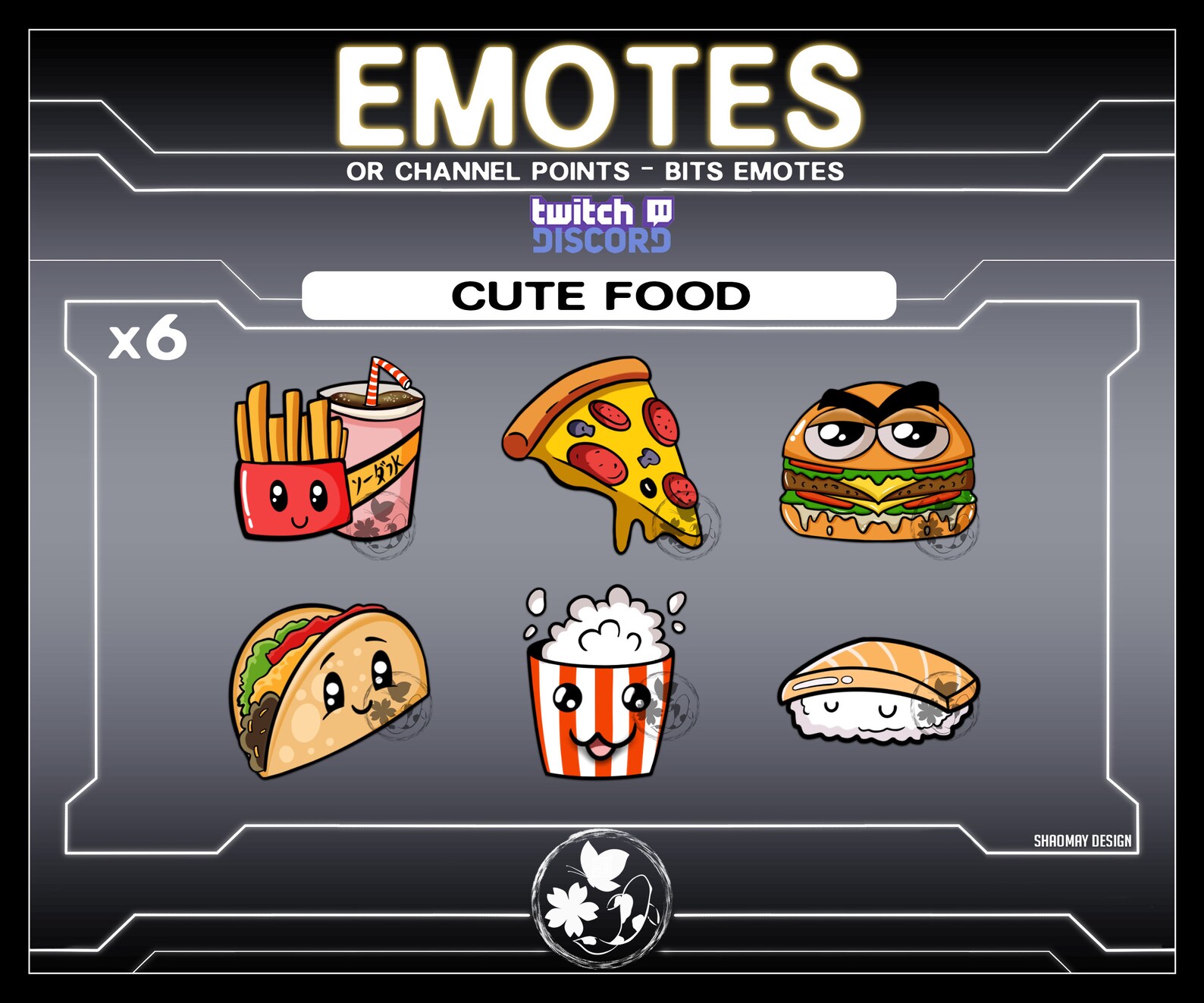 Pack Cute Fast Food Emotes or Twitch Discord Channel Points - Etsy