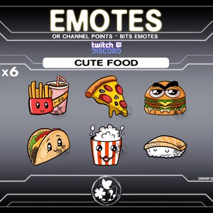 PACK Cute Fast Food Emotes or Twitch Discord Channel Points - Etsy