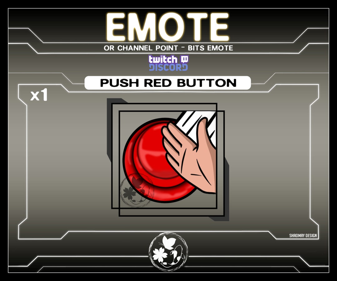 Push the Red Button Emote Ou Point De Chaîne Twitch Discord - Etsy