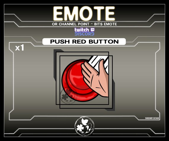 Push the Red Button Emote Ou Point De Chaîne Twitch Discord - Etsy