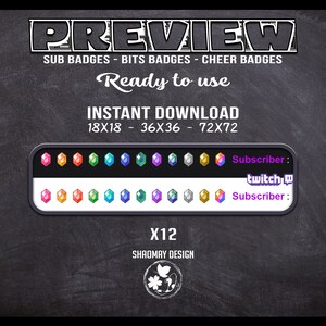 Ruby Rupees Gems Sub Badges Bit/cheer Twitch - Etsy