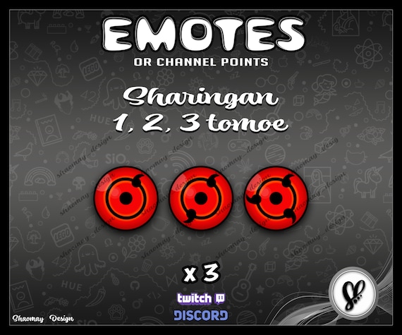 Naruto Sharingan Tomoe Emotes o twitch Discord puntos de canal | Etsy