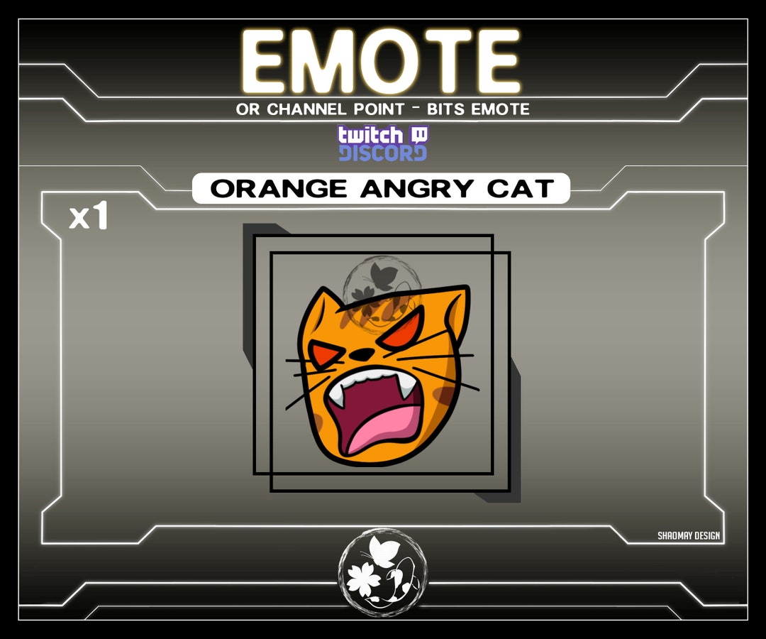 Red Cat Cute Anger Emote or Twitch Discord Channel Point - Etsy
