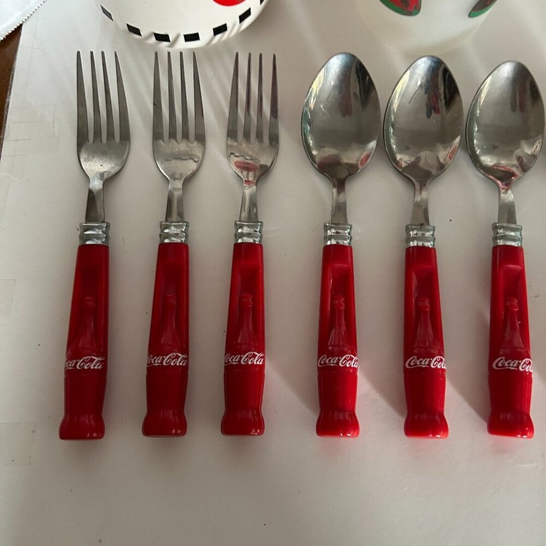 Vintage Coca Cola Flatware Set (missing 1 Fork)set of 15 Pc. - Etsy