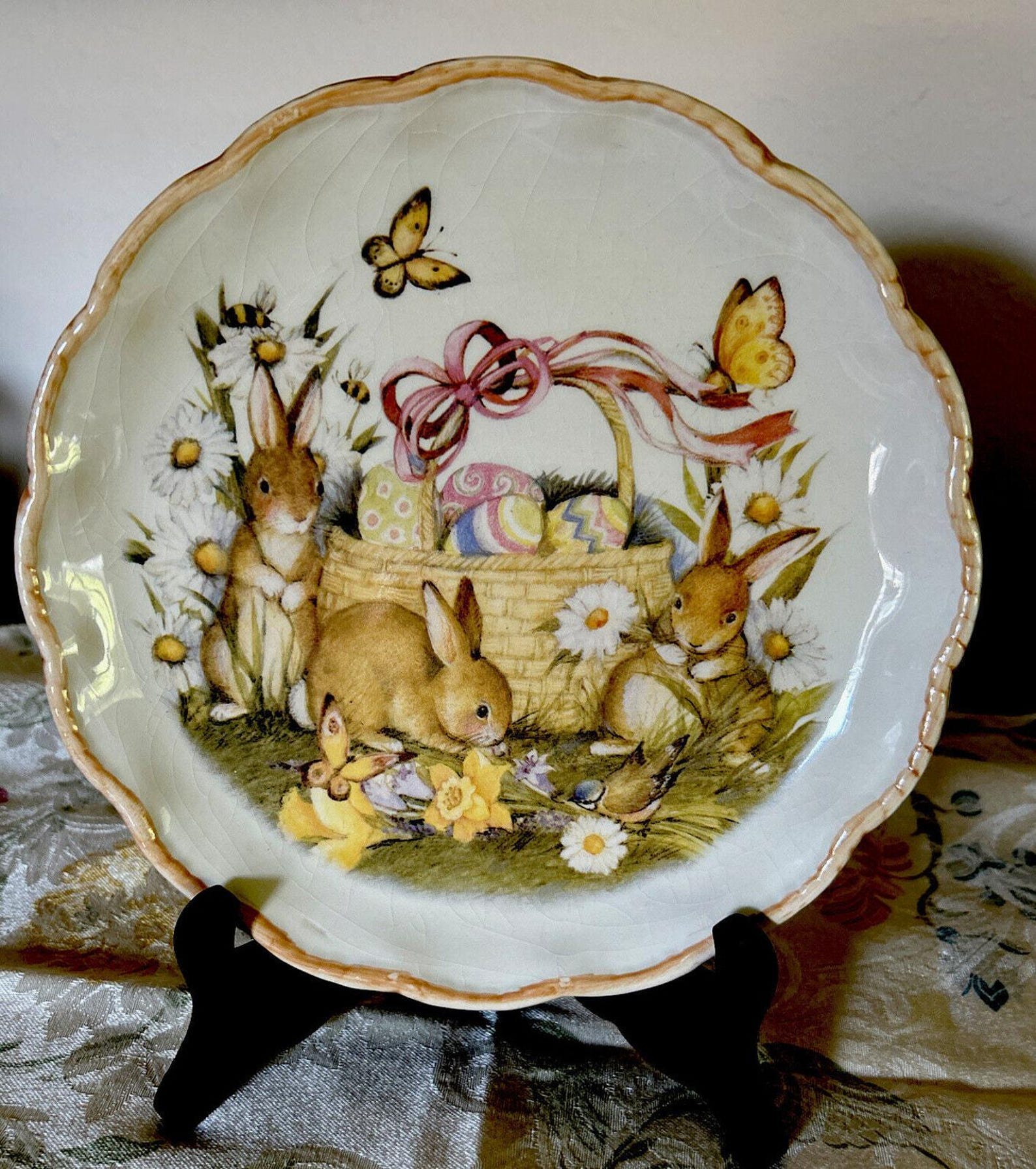 Susan Wingate Easter Bunny Cracker Barrel Plate - Etsy