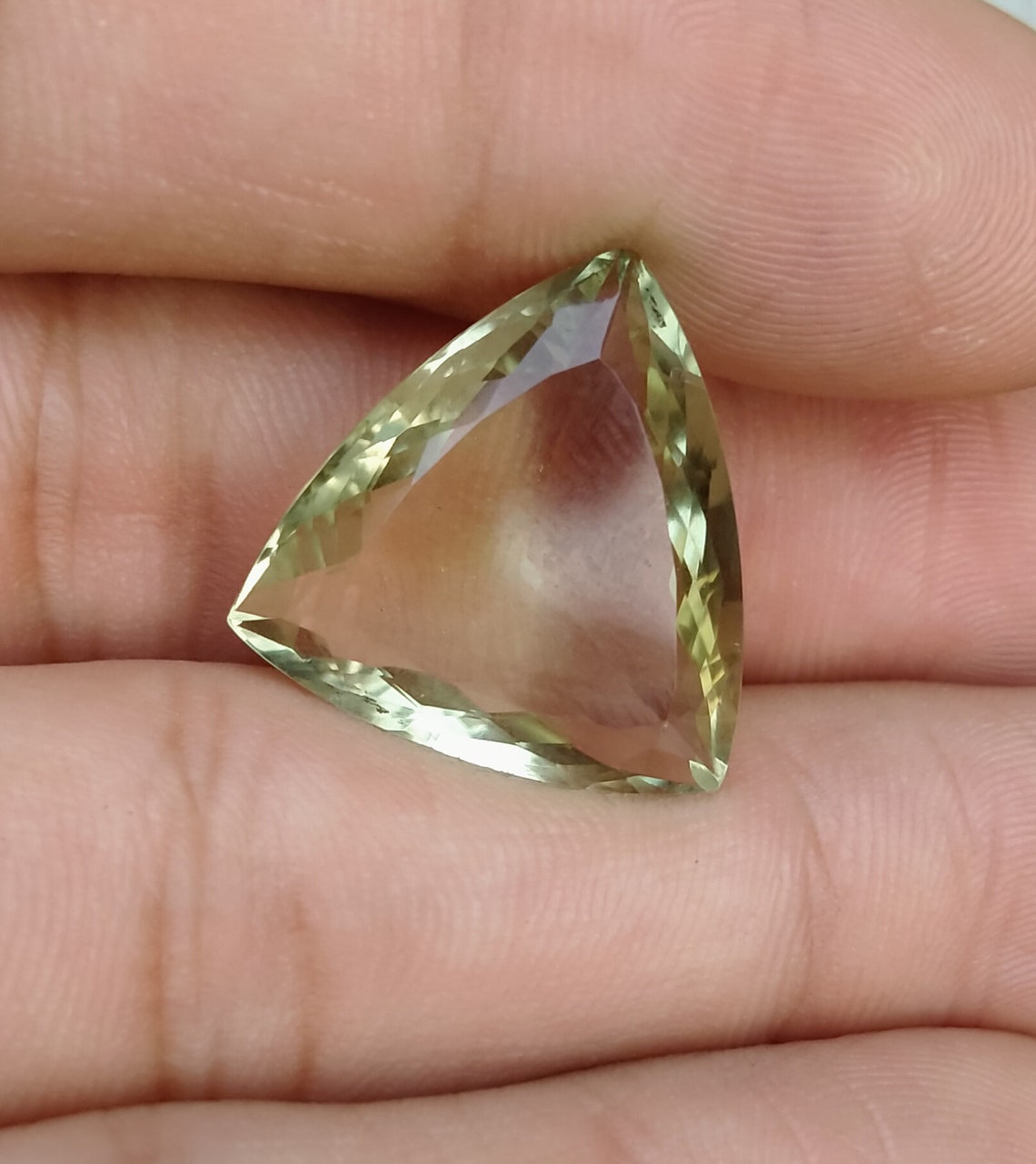 Green Amethyst Gemstone/Triangle/ Faceted/ Loose Stone/ - Etsy.de