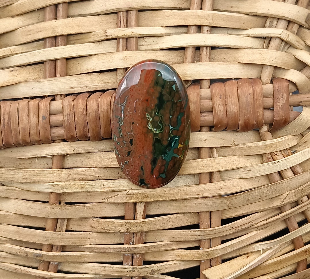 Natural Ocean Jasper Gemstone, Chakra Stones, Cellular Jasper, Ocean ...